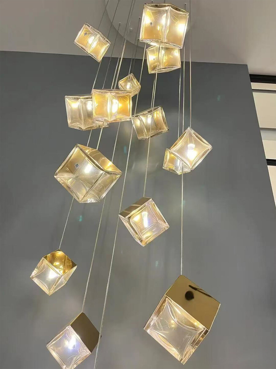 Люстра на лестнице，Люстра для мансарды，Кухонная люстра，Люстра для балкона，Кухонная люстра，Золотистый, 7 Вт