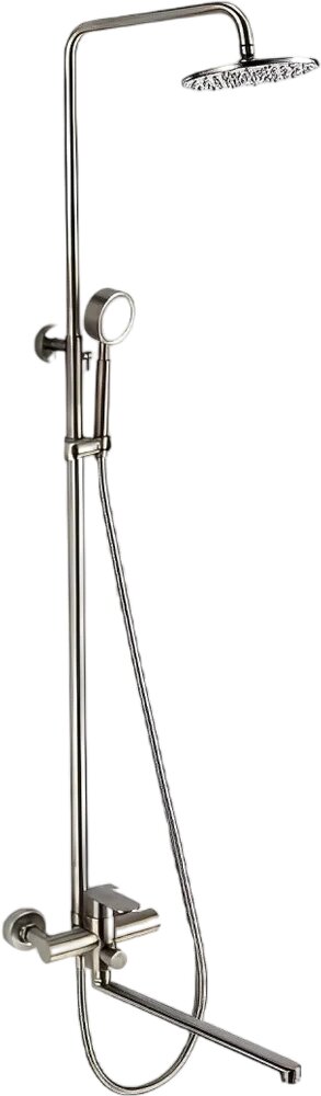 Душевая стойка D-lin H10A23 со смесителем, матовая, душевая система с тропическим душем, с изливом, с лейкой, нержавеющая сталь