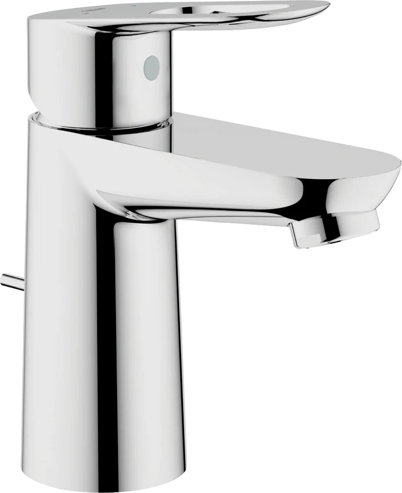Смеситель для раковины Grohe BauLoop 23335000 хром, глянцевый, кран для ванной в раковину, из латуни, рычажный, с керамическим картриджем, с донным клапаном