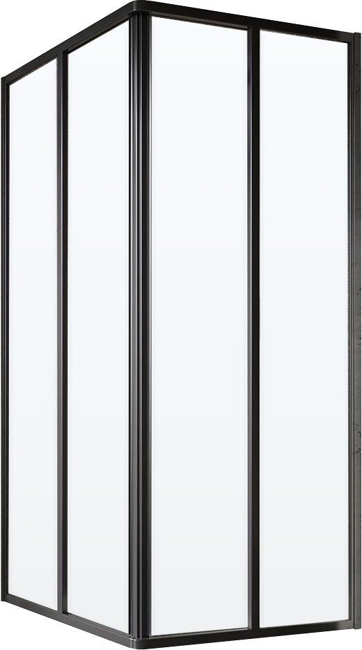 Душевой уголок Ravak Supernova SRV2-75 195 S без поддона, стеклянный, черный, 75x75, раздвижной