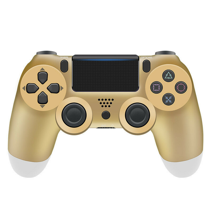 High-performance p4 game controller wireless bluetooth connectivity with shock feedback and comfort grip, champagne gold