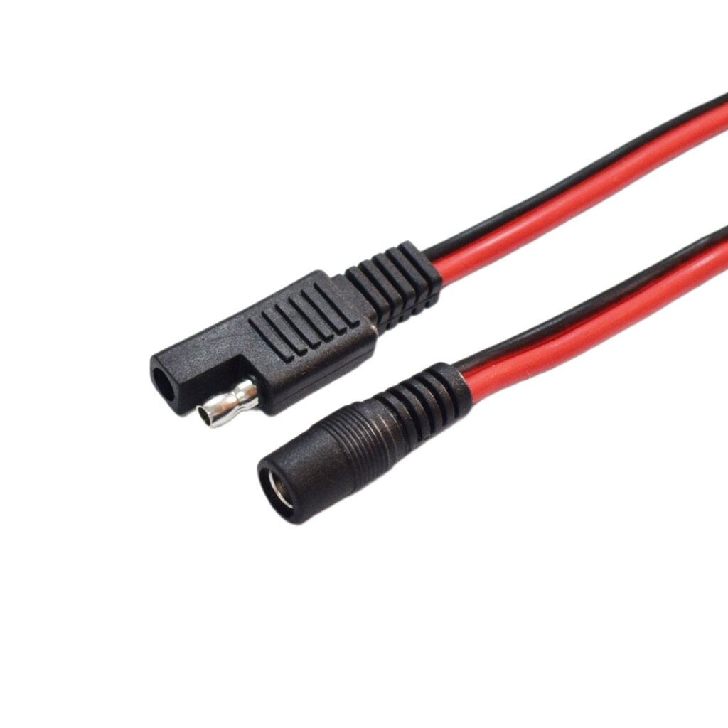 Кабель-Переходник SAE-DC5.5x2.1 мм, Разъем SAE-DC5521 для Подключения Кабеля питания Автомобилей и мотоциклов