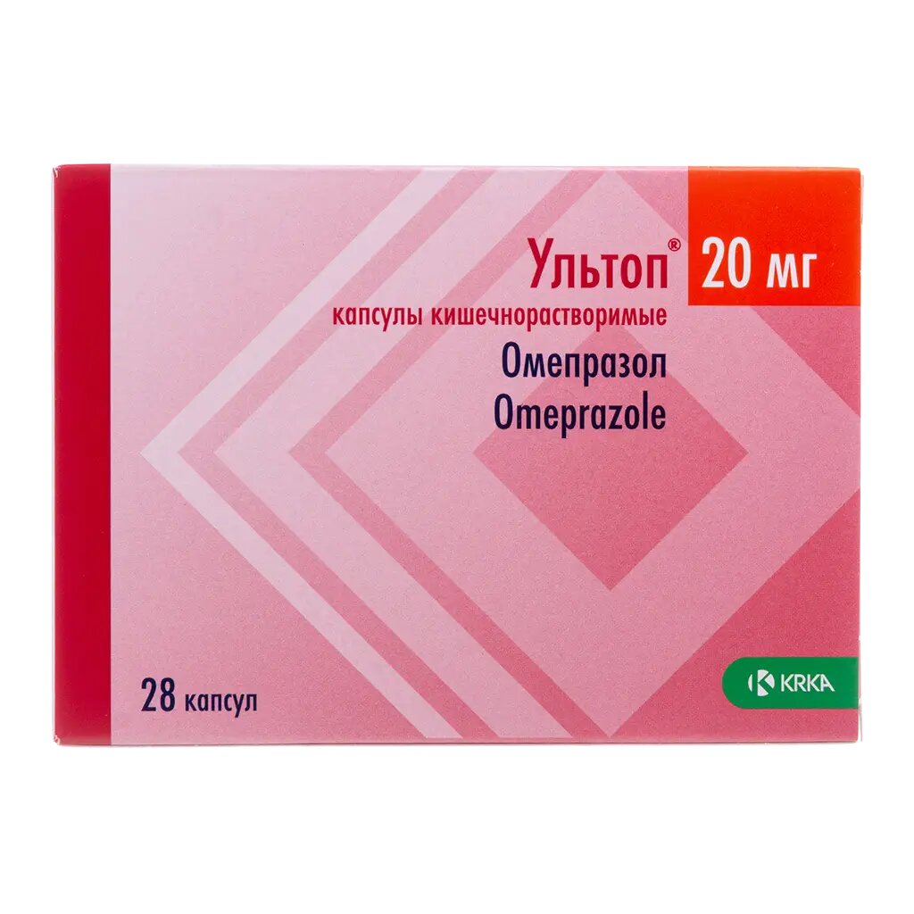 Ультоп капсулы кишечнорастворимые 20 мг 28 шт