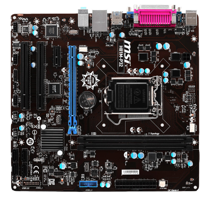 Материнская плата Socket LGA1150 MSI H81M-P32 (MSI H81M-SO2) DDR3 DIMM MicroATX