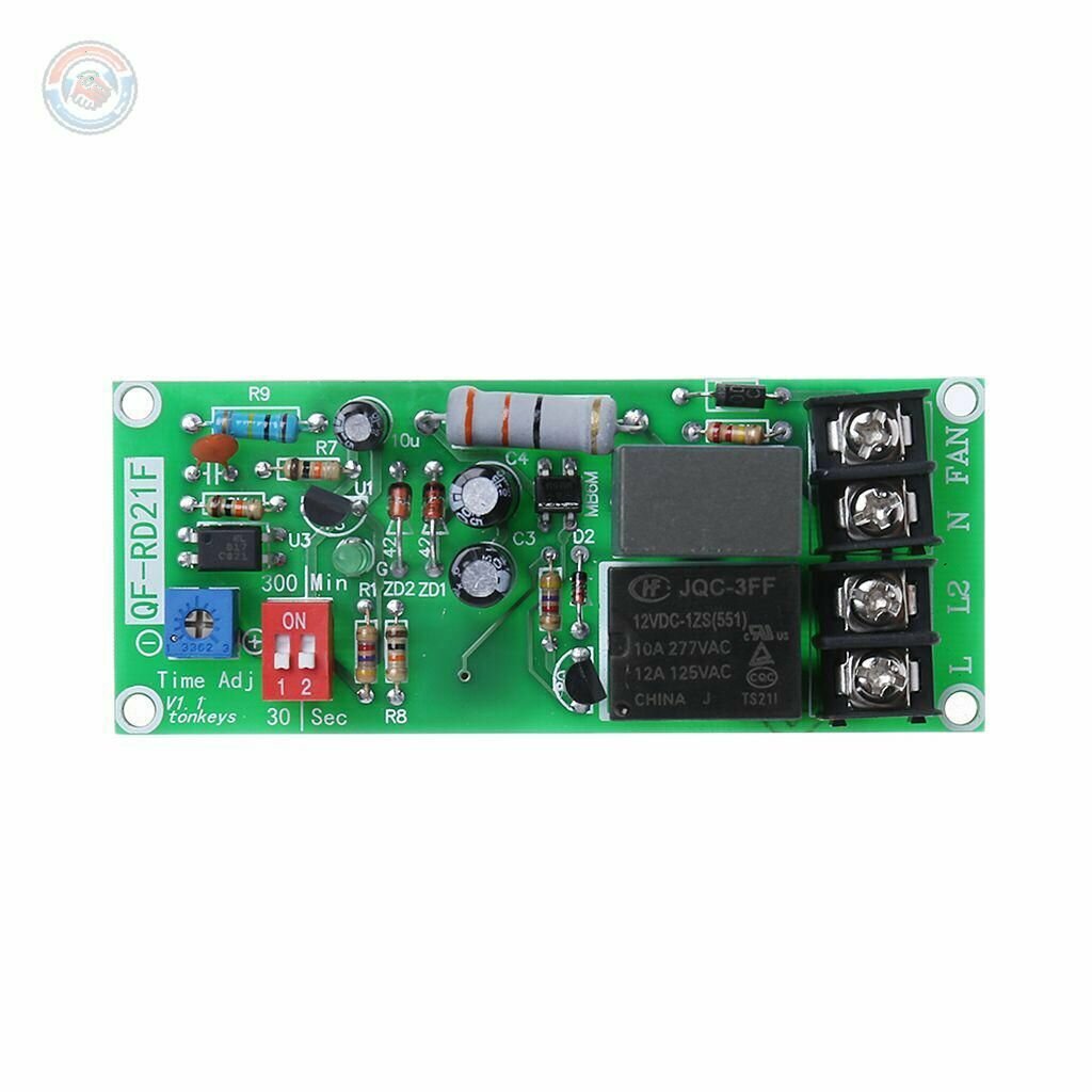 Релейный модуль таймер с задержкой выключения 100-220В, управление вентилятором и освещением, точный таймер для распределительного щита