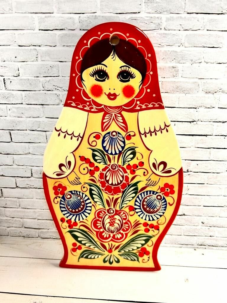 Доска разделочная Матрешка-5 300*170 мм Городецкая роспись