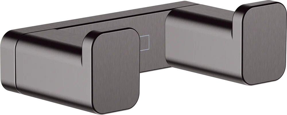 Крючок Hansgrohe AddStoris 41755340 латунный, двойной, вороненая сталь, вешалка для полотенец в ванную