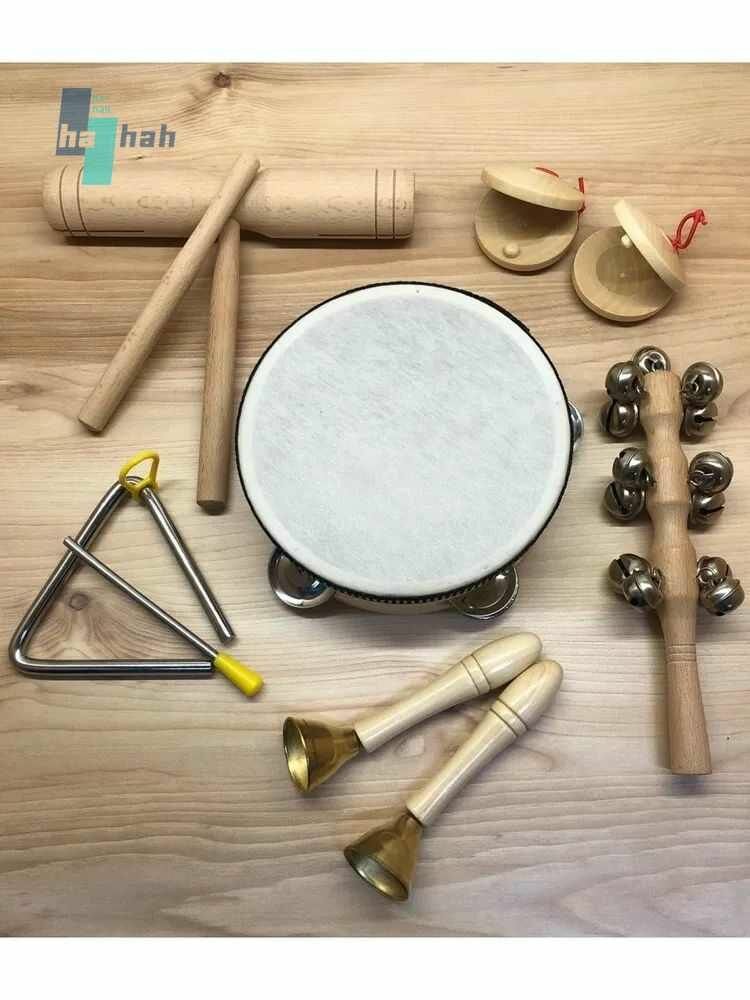Набор дервянных детских шумовых музыкальных инструментов