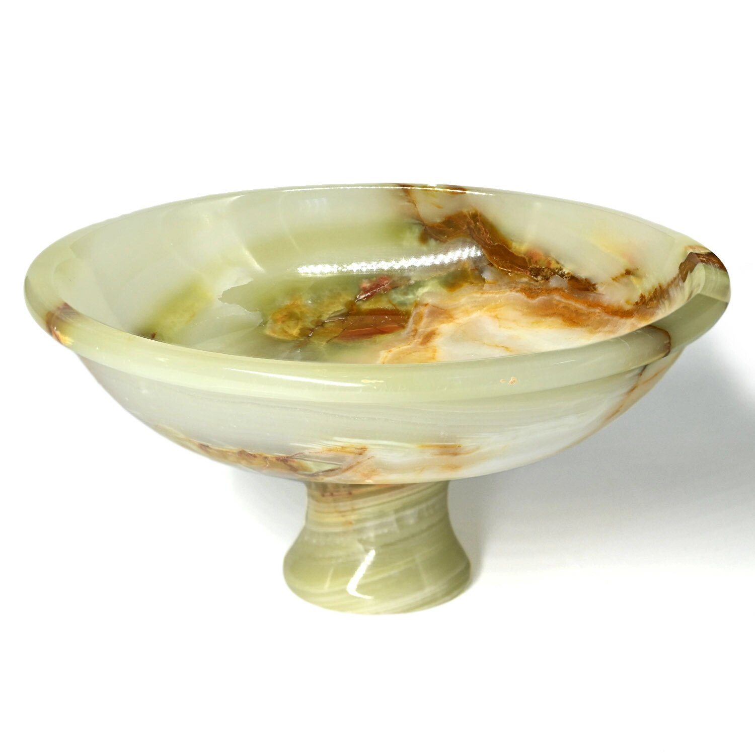 Фруктовница из камня оникс 180*180*85мм .