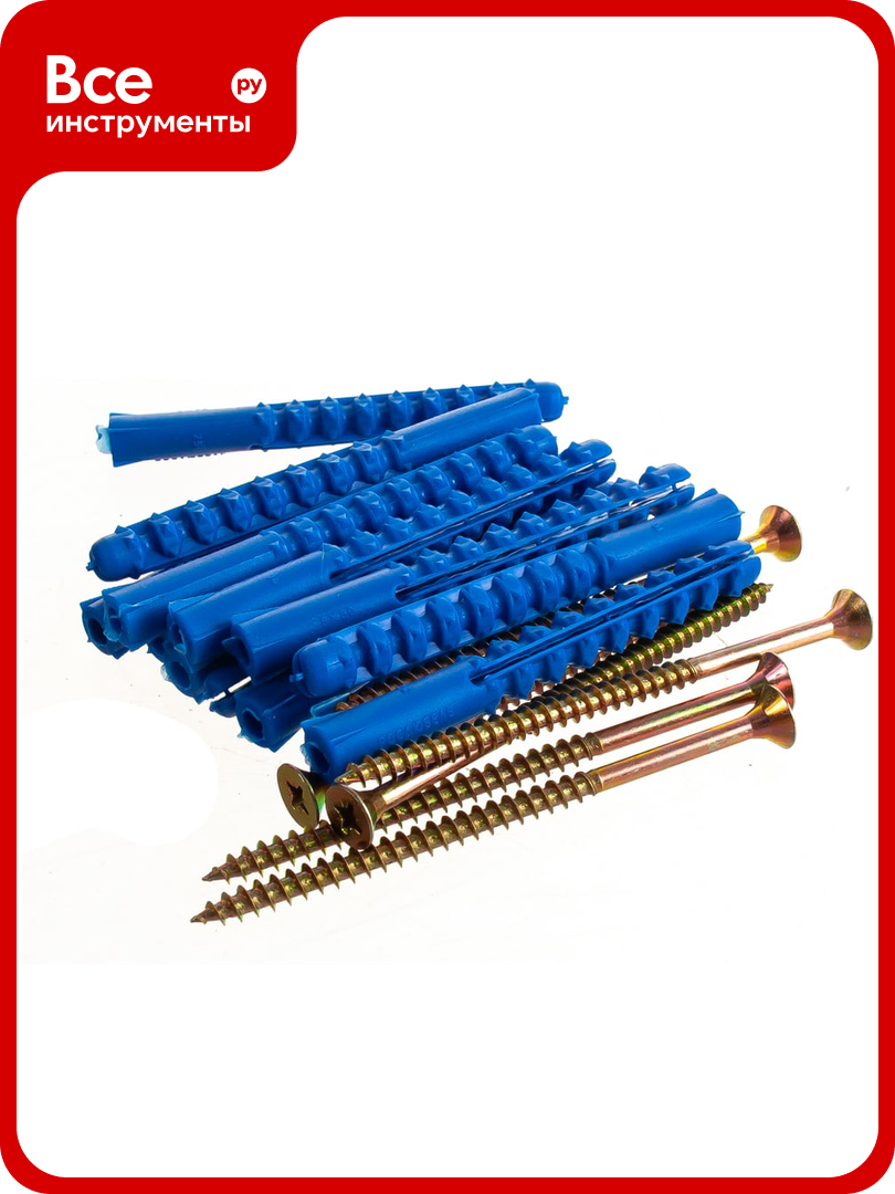 Набор крепления плинтусов VIPкрепеж 33016 VIP – полипропиленовый дюбель‑ёжик, комплект для плинтусов