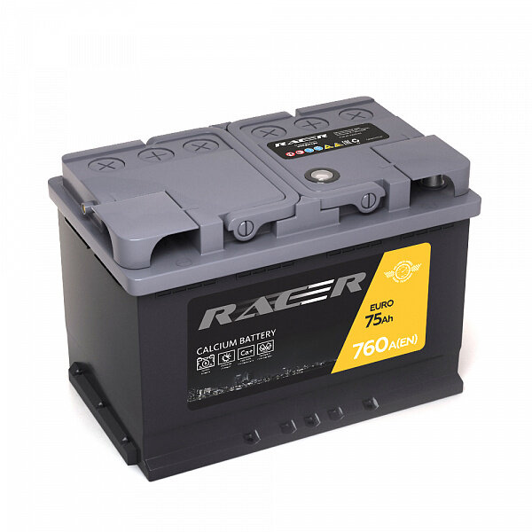 Аккумулятор автомобильный RACER GT 75Ah 720A ОП (278х175х190) L3 278x175x190