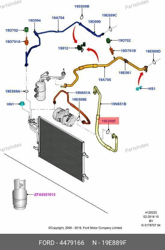 Кольцо уплотнительное трубки А/С ( 13 X 2.5 ), FORD 4479166