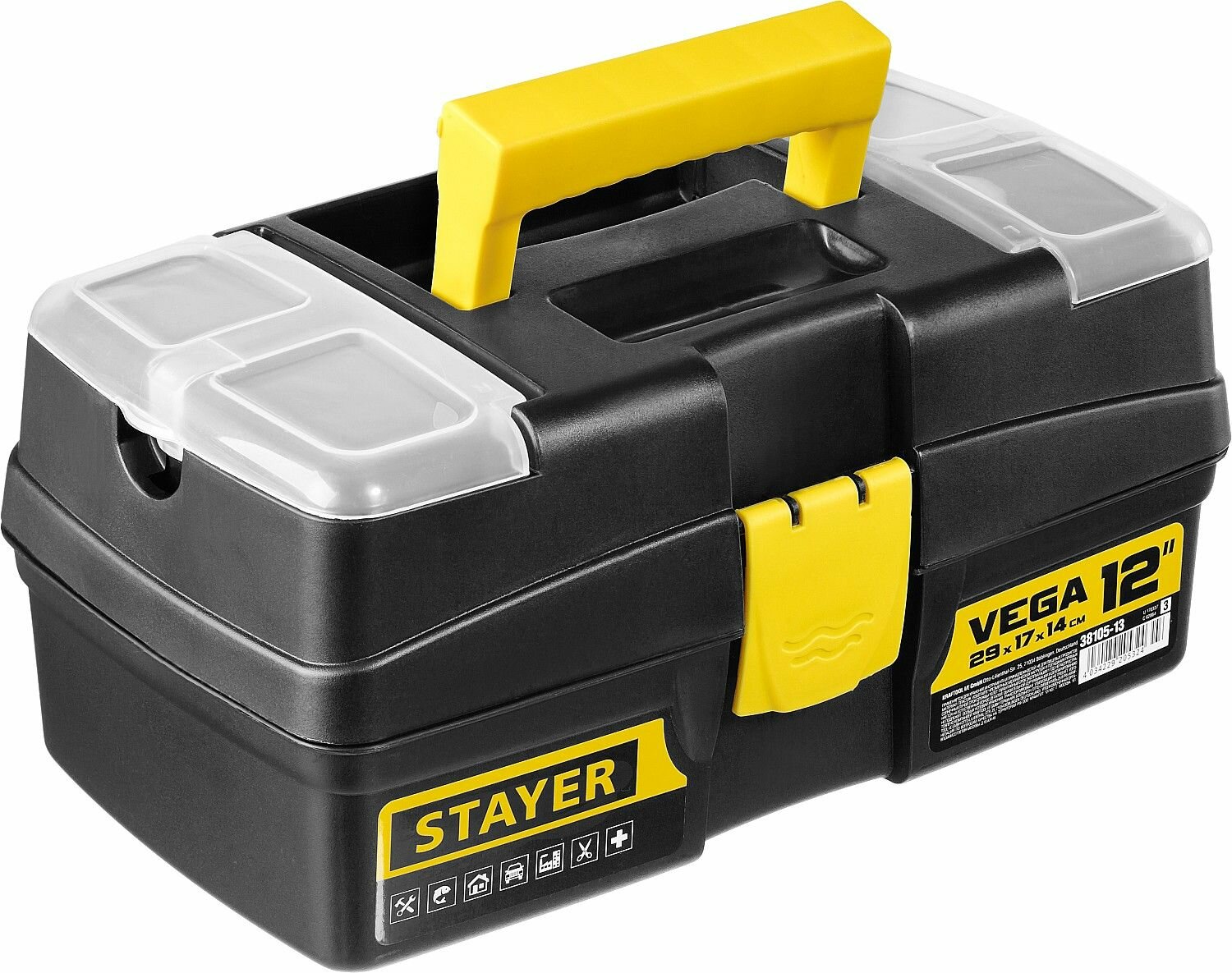 Пластиковый ящик STAYER VEGA-12, 290x170x140 мм, (12"), инструментальный, практичный, надежный 38105-13_z03