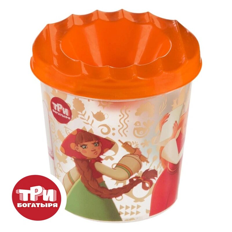 Емкость для воды комус Три богатыря стакан-непролив одинар с крышк девочки