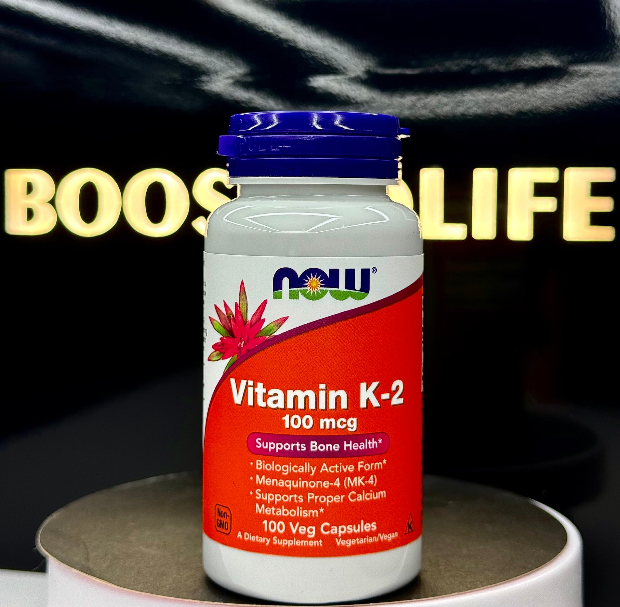 NOW, Vitamin K2, Витамин К-2 (Менахинон) 100 мг, 100 капсул для сердца и сосудов