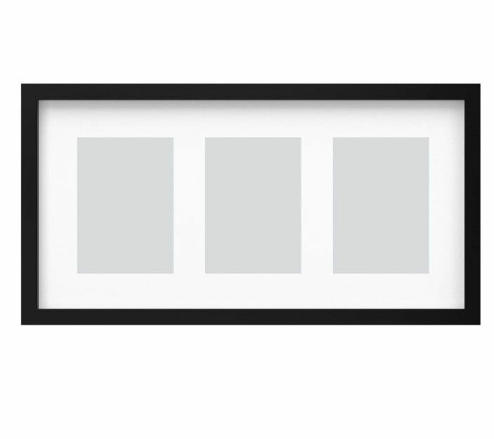 IKEA Фоторамка, 1 фото, настольная и настенная, из МДФ, черная, для фото и постеров