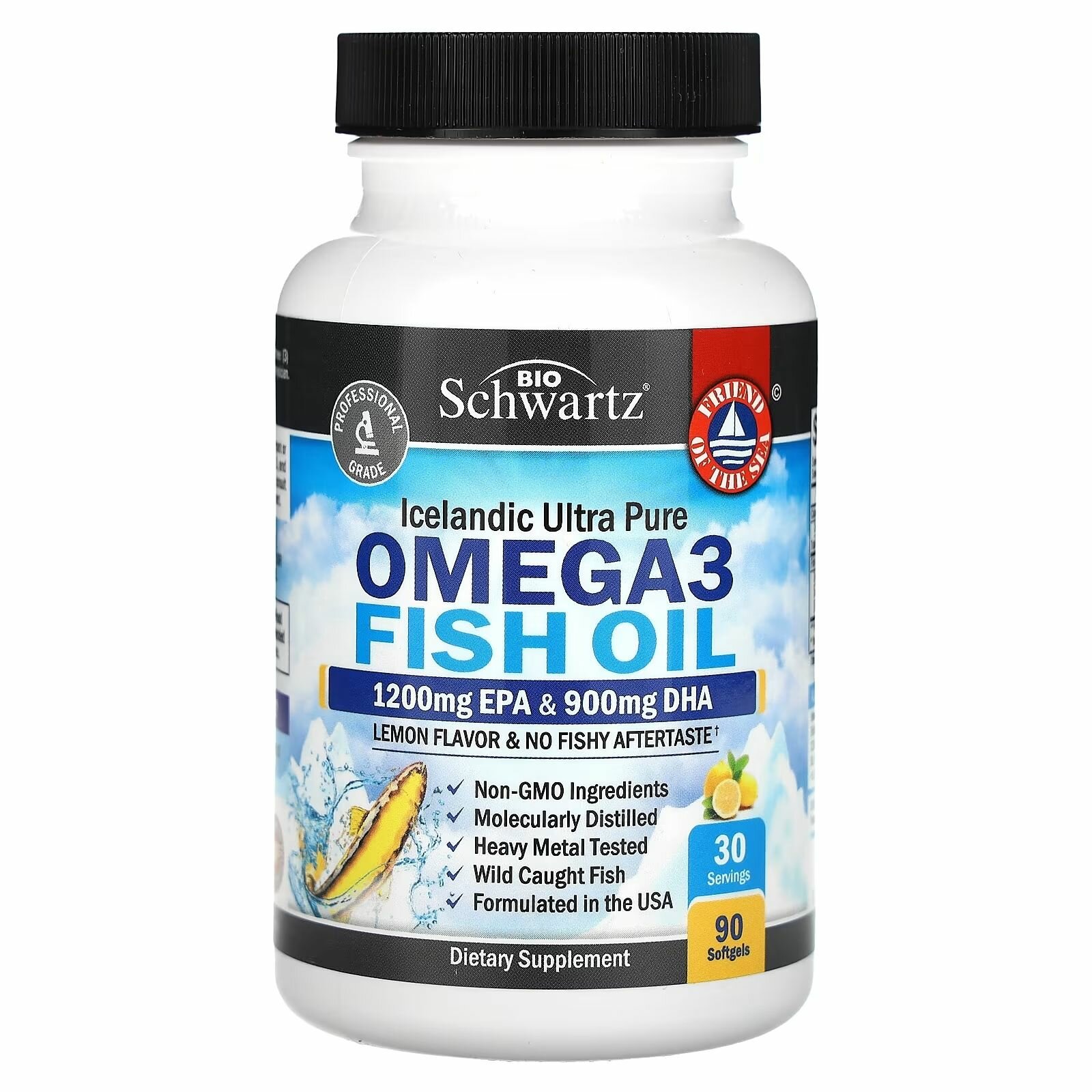 Рыбий жир Омега-3 (Omega-3), Bioschwartz, 2100 мг, 90 капсул