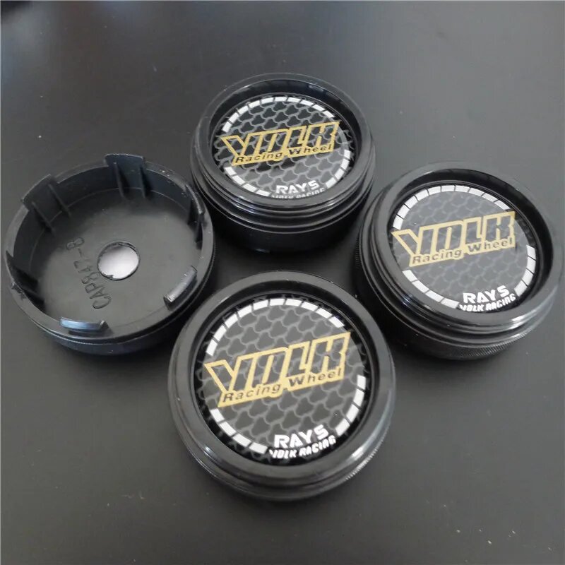 Колпачки для центра гоночных колес Volk Ray, 4 шт, 60 мм, колпачки для ступиц автомобильных ободов, эмблема, значок, аксессуары для стайлинга автомобиля, D