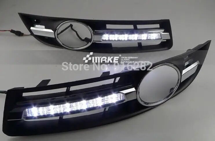 Светодиодные дневные ходовые огни для Volkswagen Passat B6, 2007, 2008, 2009, 2010, 2011, 2 шт. only white light