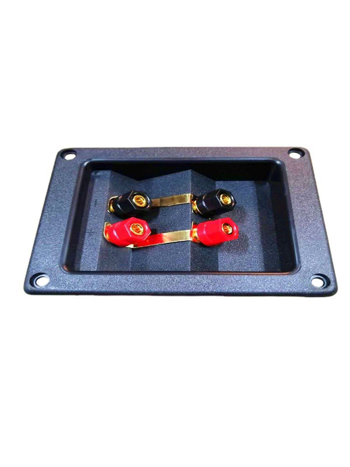 Черные клеммы для динамиков, разъемы прямоугольной коробки с 4 позолоченными бананами
