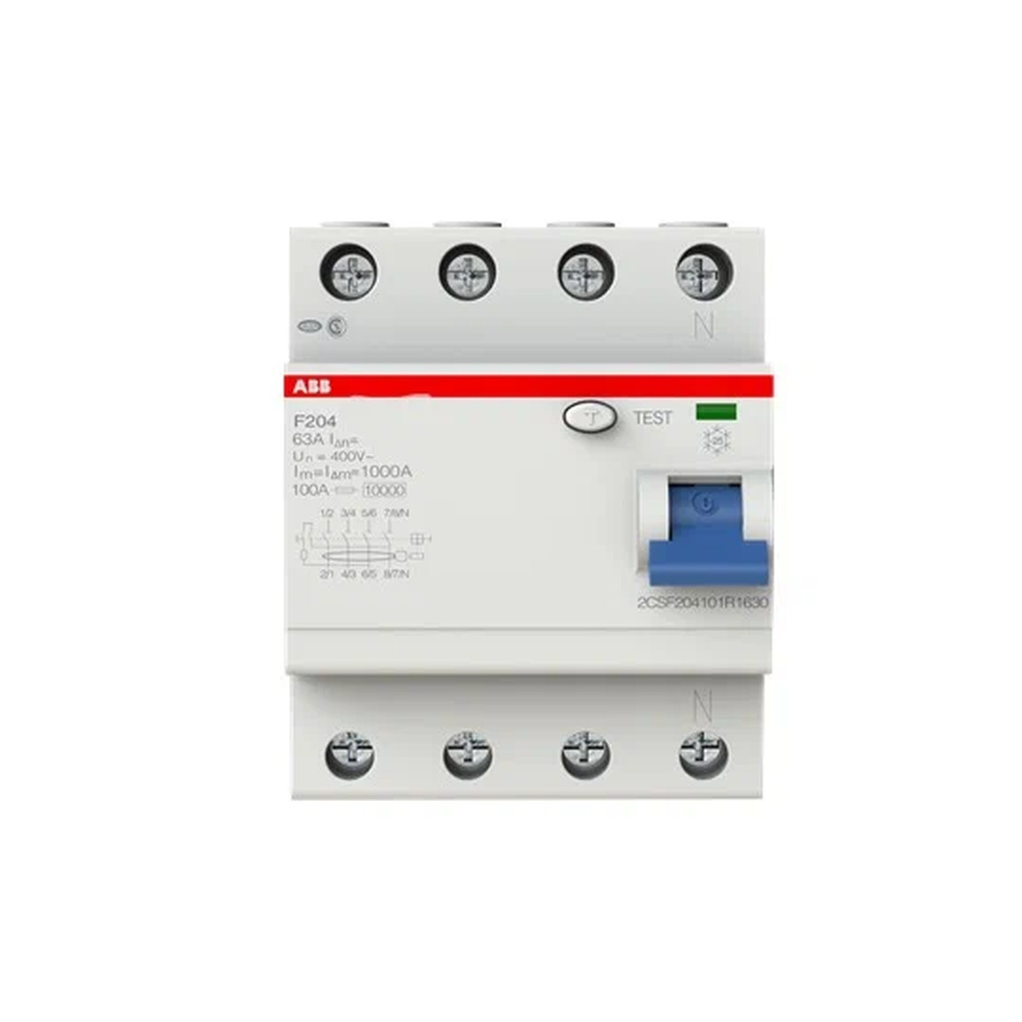 Устройство защитного отключения ABB F204 A S-63/0,1, селективное 63А 100mA