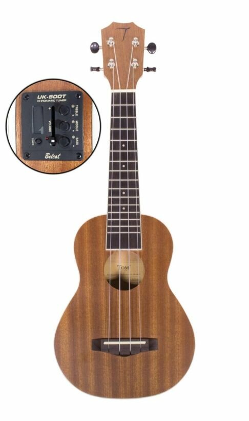 Укулеле концерт со звукоснимателем и чехлом TOM TUC-200B EQ