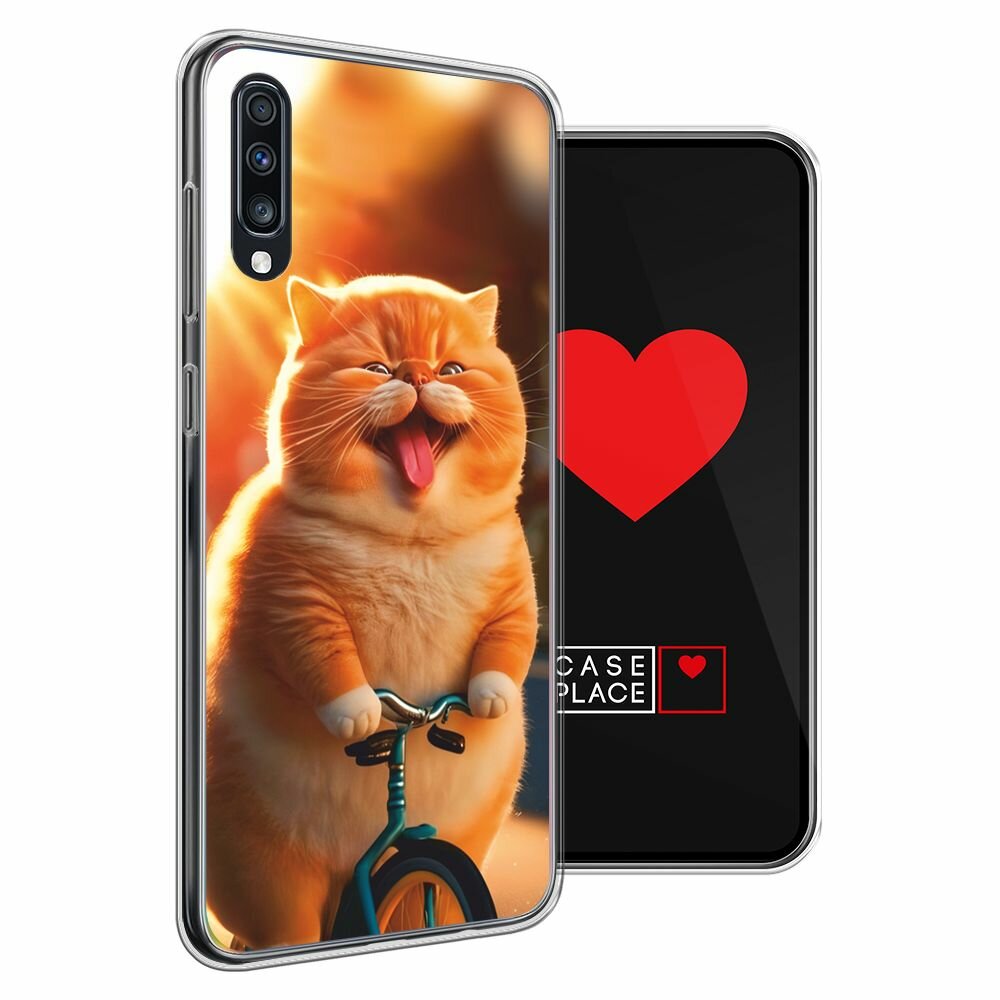 Чехол на Samsung Galaxy A70 / Самсунг Галакси А70 с принтом "Кот на велике" — фото 1