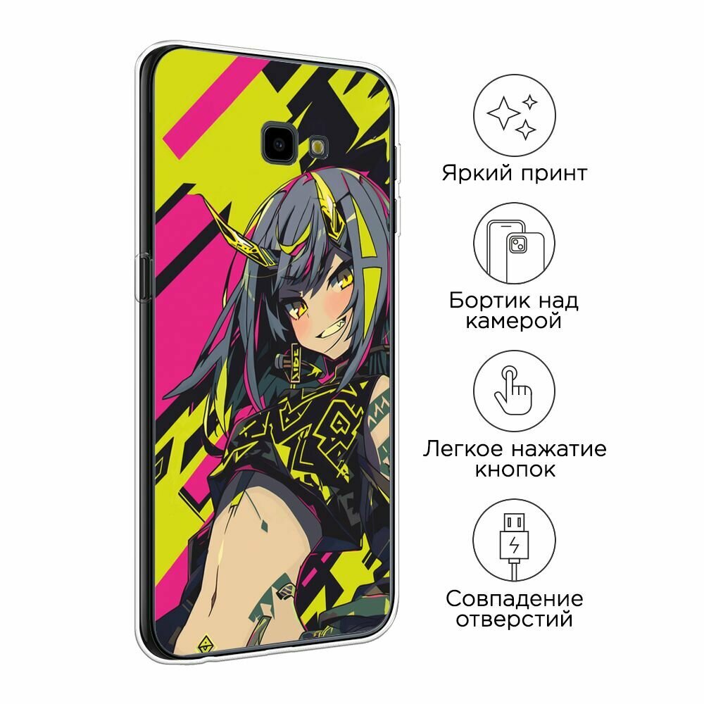 Чехол на Samsung Galaxy J4 Plus 2018 / Самсунг J4 Plus 2018 с принтом "Девушка в кибер костюме" — фото 1