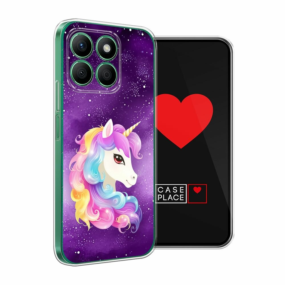 Чехол на Honor X8B / Хонор X8B с принтом "Кудрявый единорог" — фото 1