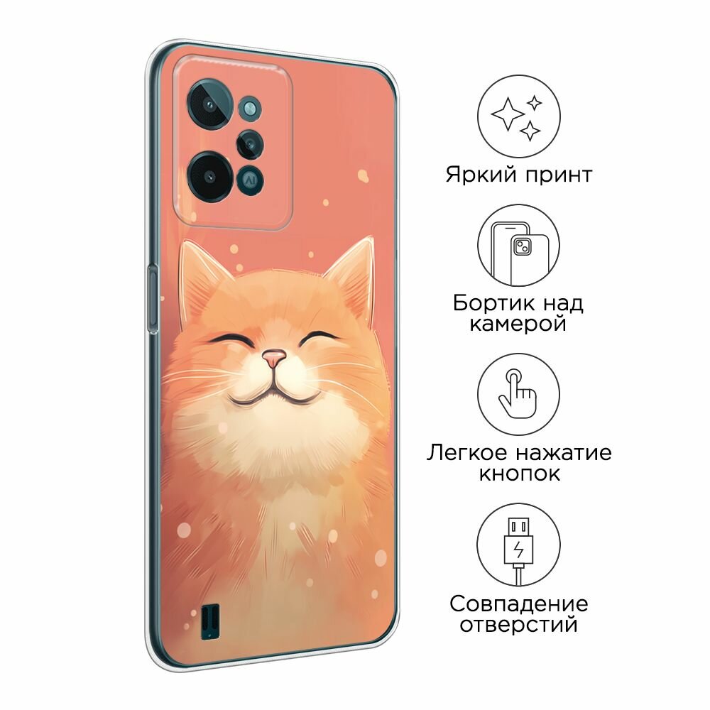Чехол на Realme C31 / Реалми C31 с принтом "Довольный рыжий котик" — фото 1