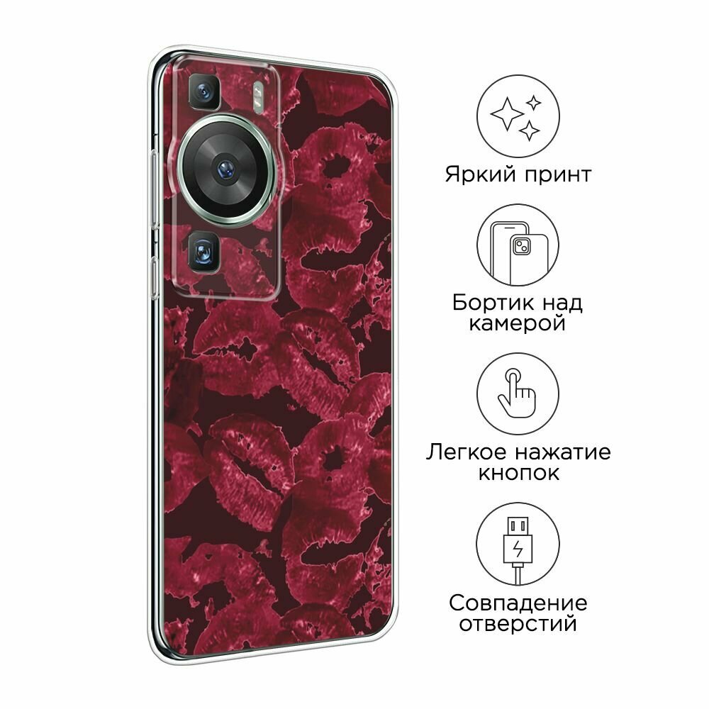 Чехол на Huawei P60/P60 Pro / Хуавей P60/P60 Про с принтом Помада паттерн 1 — фото 1
