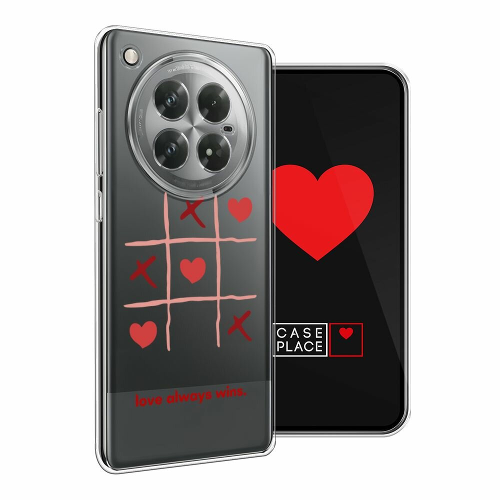 Чехол на Infinix Zero 40 5G / Инфиникс Зеро 40 5G с принтом "love always wins - 14 февраля", прозрачный — фото 1