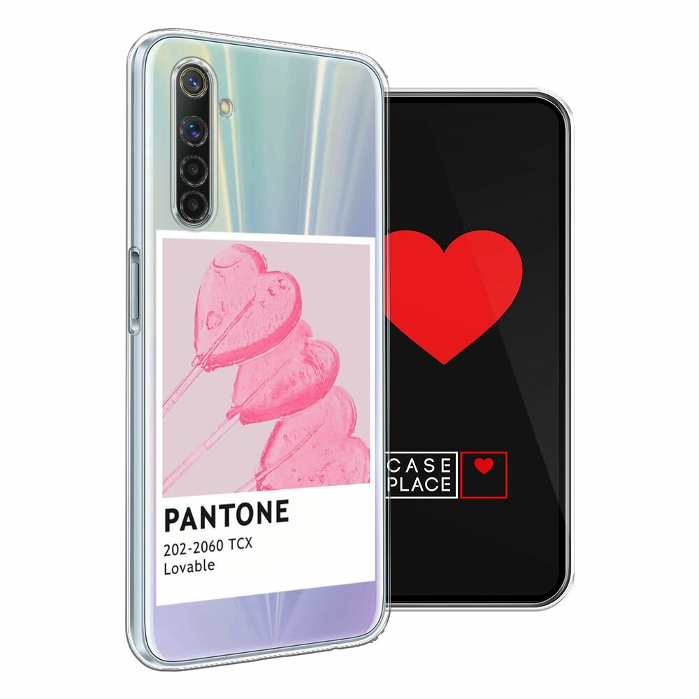Чехол на Realme 6 / Реалми 6 с принтом "Pantone Lovable 2 - 14 февраля", прозрачный — фото 1