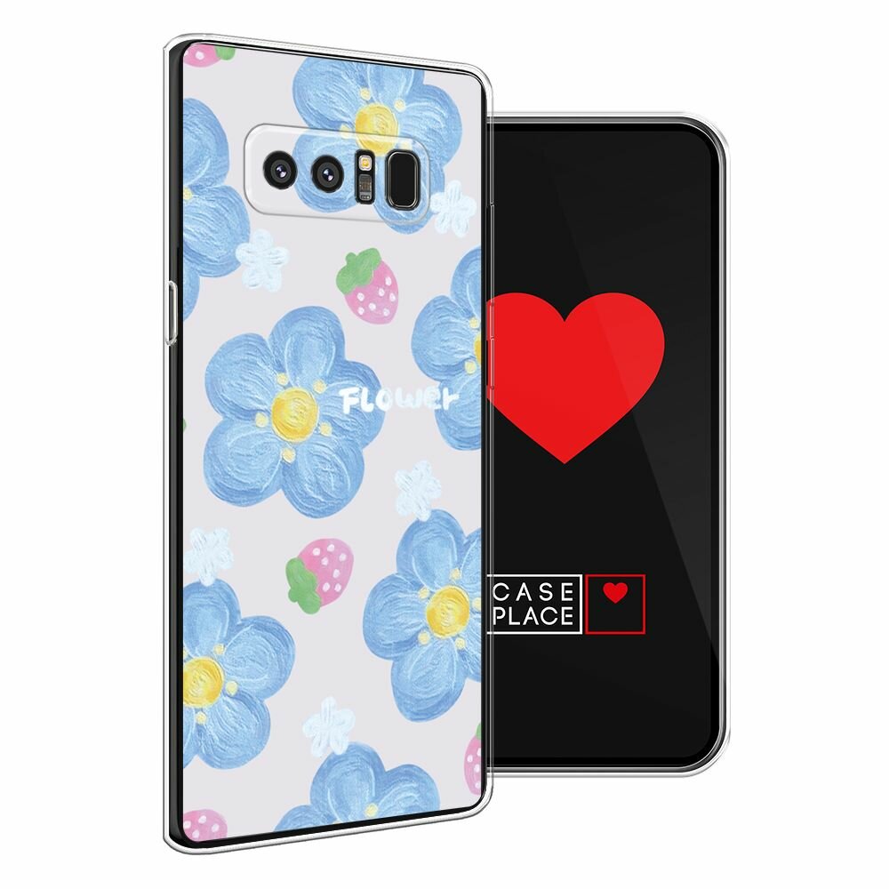 Чехол на Samsung Galaxy Note 8 / Самсунг Галакси Нот 8 с принтом "Незабудки рисунок" — фото 1