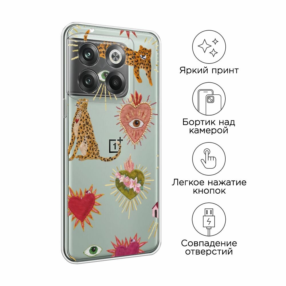 Чехол на OnePlus 10T / Ван плюс 10T с принтом "Сюрреализм паттерн", прозрачный — фото 1