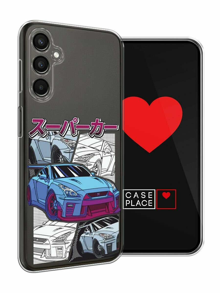 Чехол на Samsung Galaxy A24 / Самсунг Галакси A24 с принтом "JDM коллаж", прозрачный — фото 1