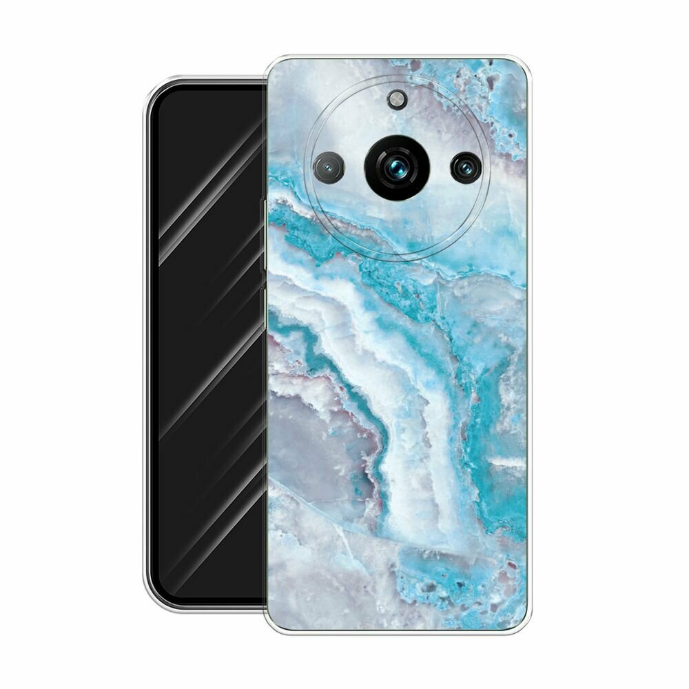Чехол на Realme 11 Pro / Реалми 11 Про с принтом "Нежно-голубой мрамор" — фото 1