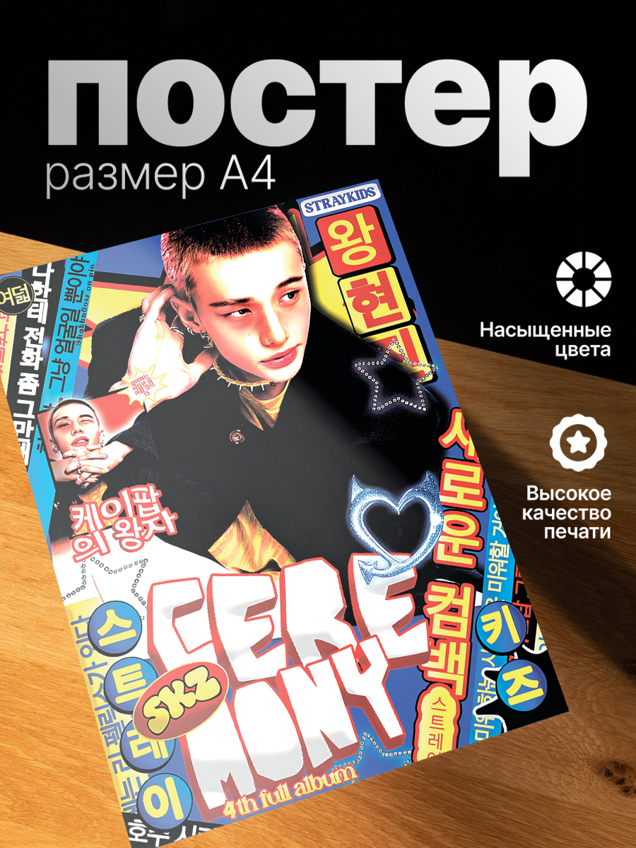 Постер ZEKEKS Stray Kids, на стену, без рамы, 29x21 см, цифровая печать