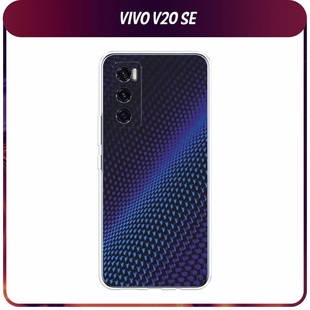 Силиконовый чехол на Vivo V20 SE / Виво V20 SE с принтом "Синий карбон"