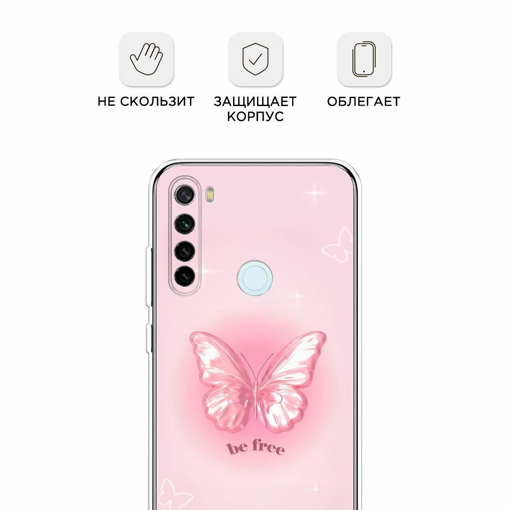 Чехол на Xiaomi Redmi Note 8T / Сяоми Редми Нот 8Т с принтом "Be free butterfly 1" — фото 1
