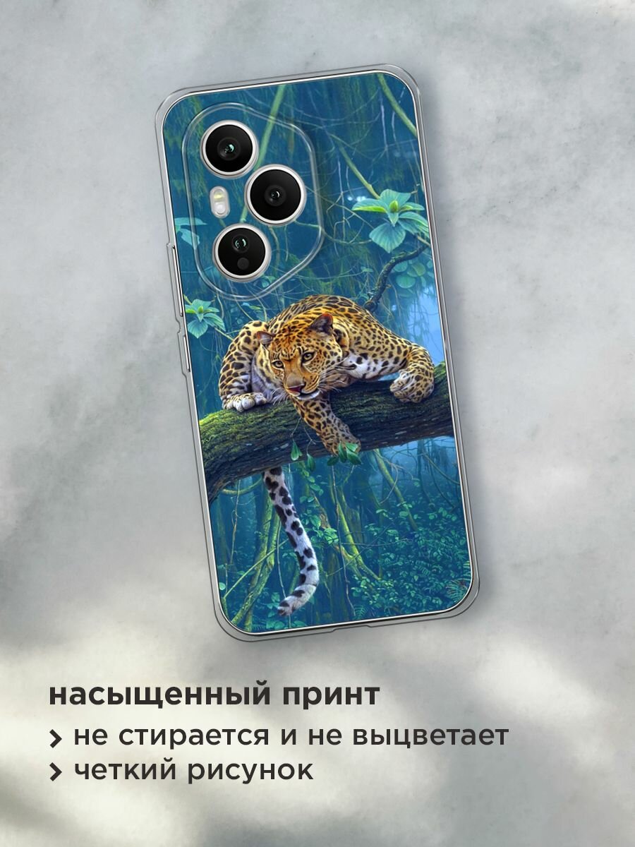 Чехол на Honor 400 Pro / Хонор 400 Про с принтом "Леопард охотник" — фото 1