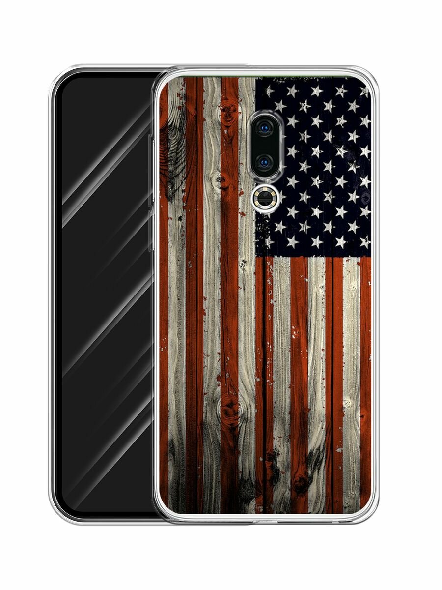 Силиконовый чехол на Meizu 16th / Мейзу 16th с принтом "США" — фото 1