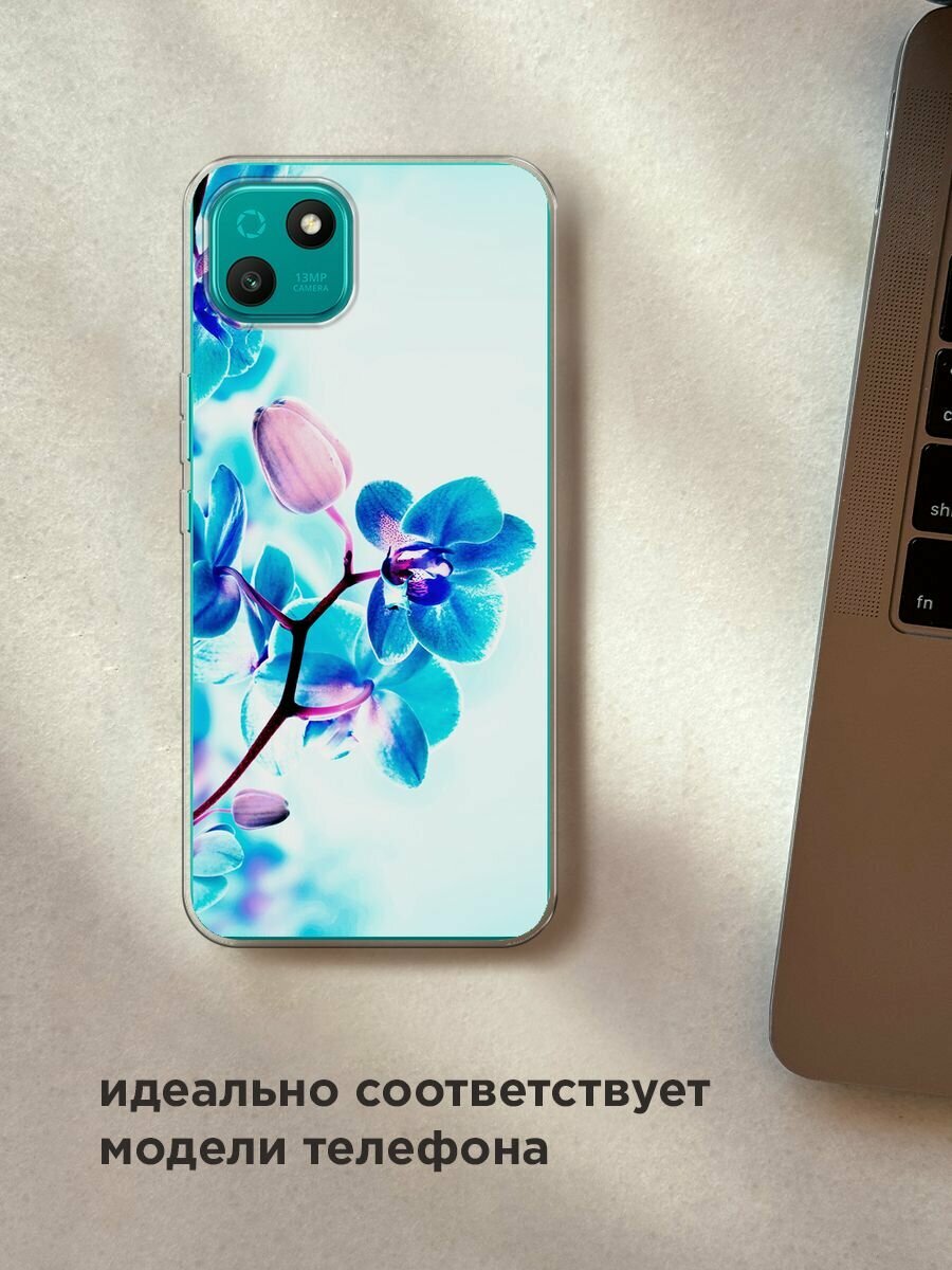 Силиконовый чехол на Wiko T10 / Вико Т10 с принтом "Голубая орхидея" — фото 1