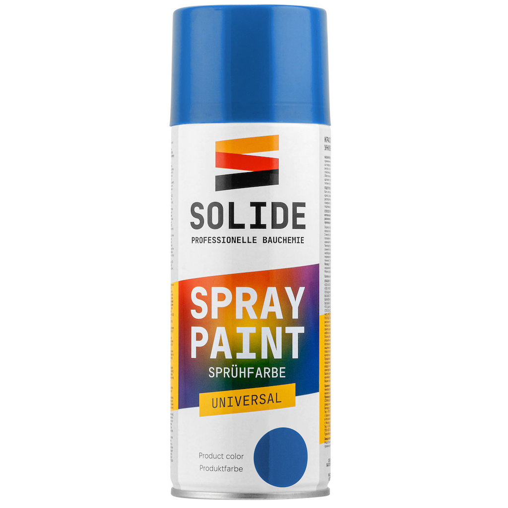 Краска-эмаль аэрозольная акриловая в баллончике универсальная синий SOLIDE 400 мл (SL-27531-1)