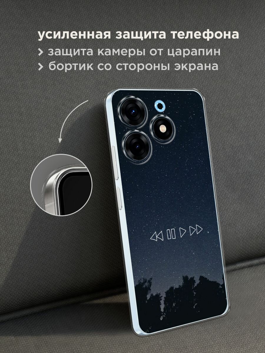Чехол на Tecno Spark 10 Pro / Текно Спарк 10 Про с принтом "Космическая музыка" — фото 1