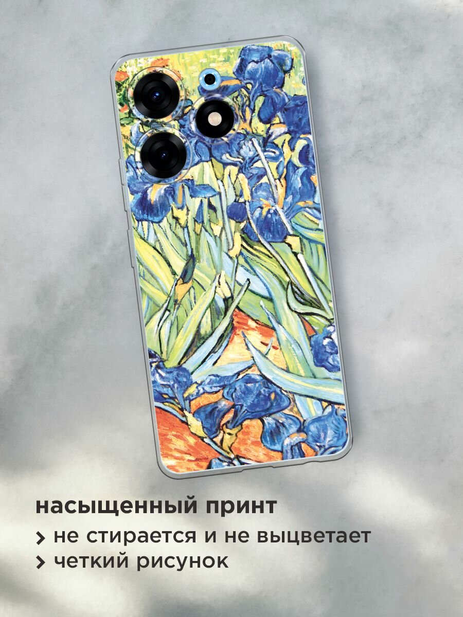 Чехол на Tecno Spark 10 Pro / Текно Спарк 10 Про с принтом "Ирисы Ван Гог" — фото 1