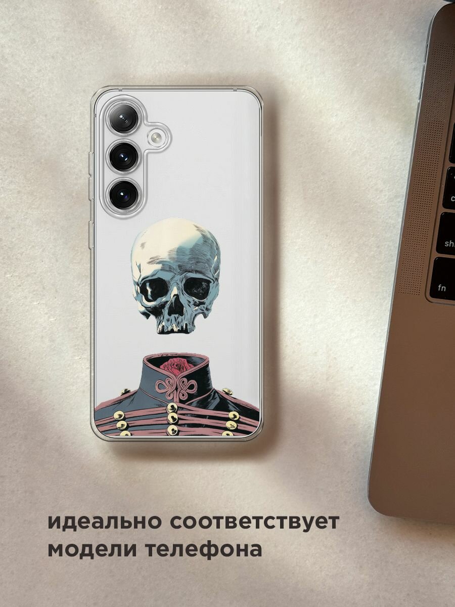 Чехол на Samsung Galaxy S24 / Самсунг S24 с принтом "Гусар", прозрачный — фото 1