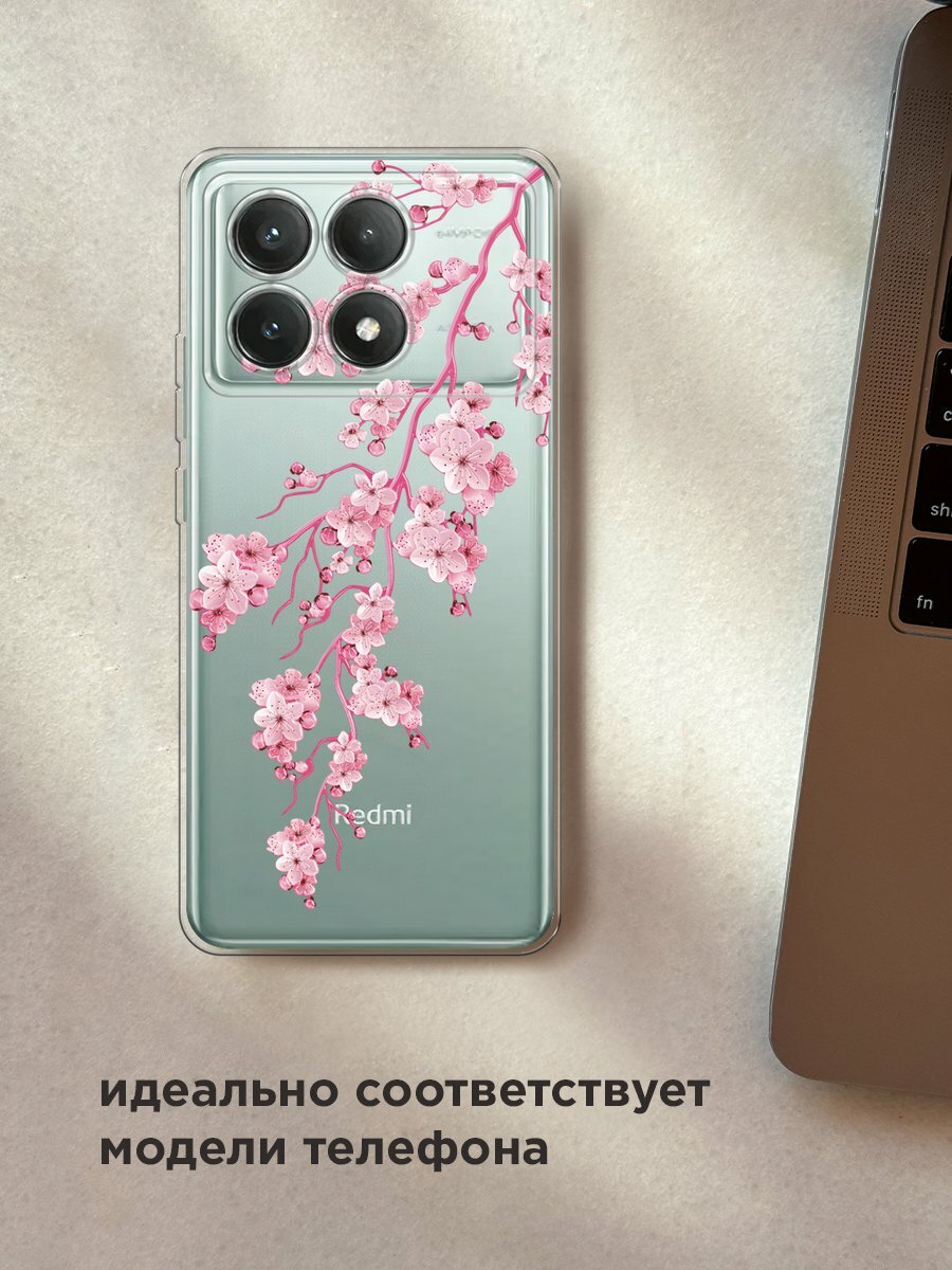 Чехол на Xiaomi Poco X6 PRO 5G / Поко X6 Про 5G с принтом "Ветка сакуры 2" — фото 1