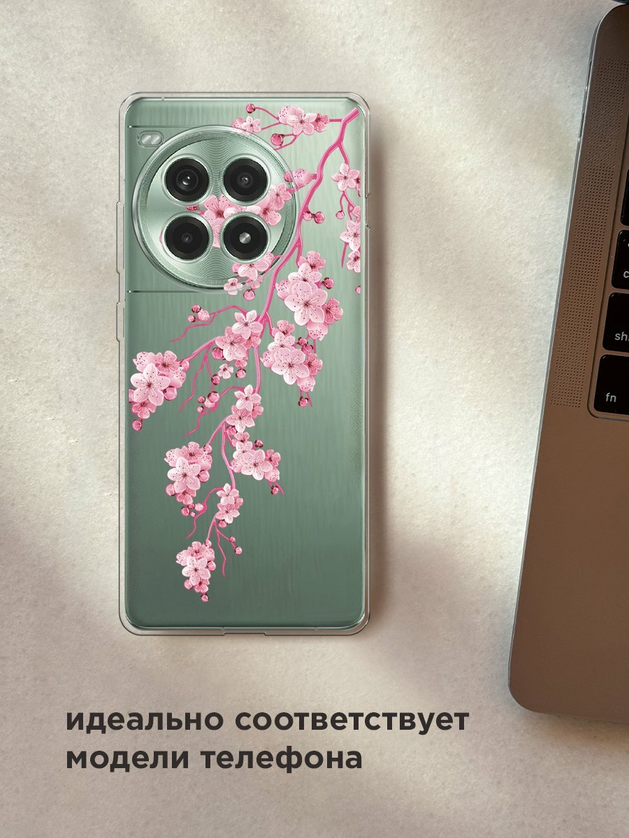 Чехол на OnePlus Ace 3 Pro / Ван Плас Эйс 3 Про с принтом "Ветка сакуры 2" — фото 1