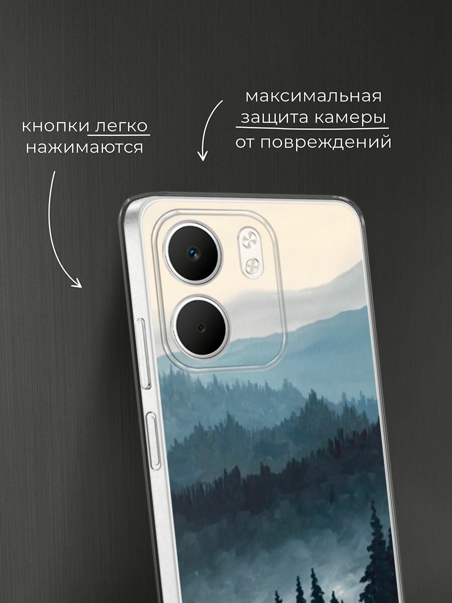 Силиконовый чехол на Oppo A5x / Оппо А5x с принтом "Туманные горы" — фото 1